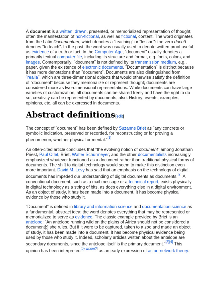 Abstract Definitions: Document | PDF