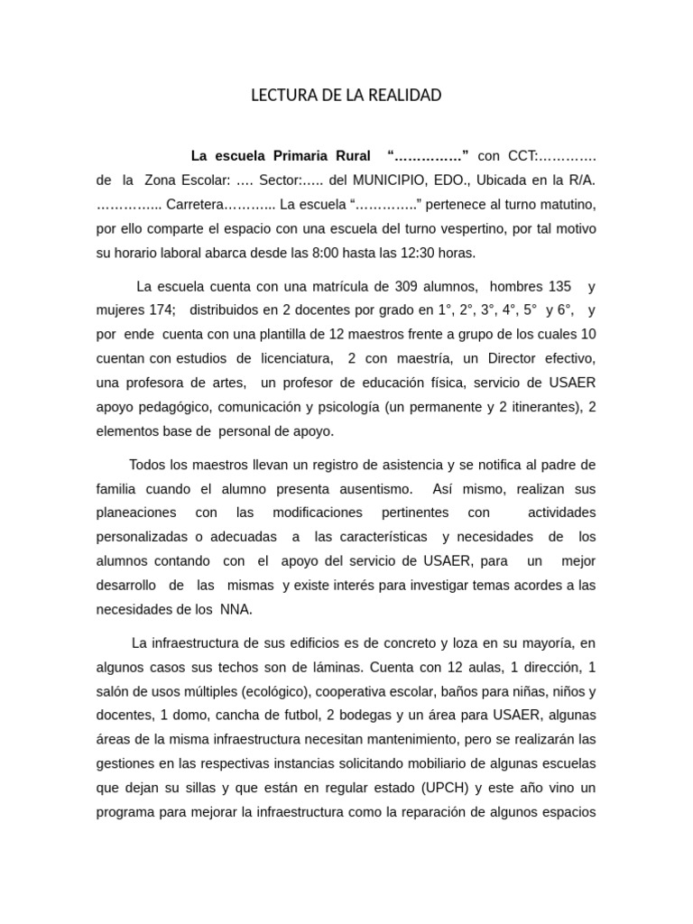 Lectura de La Realidad | PDF | Aprendizaje | Salud y bienestar