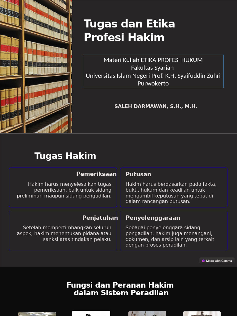 Tugas Dan Etika Profesi Hakim | PDF