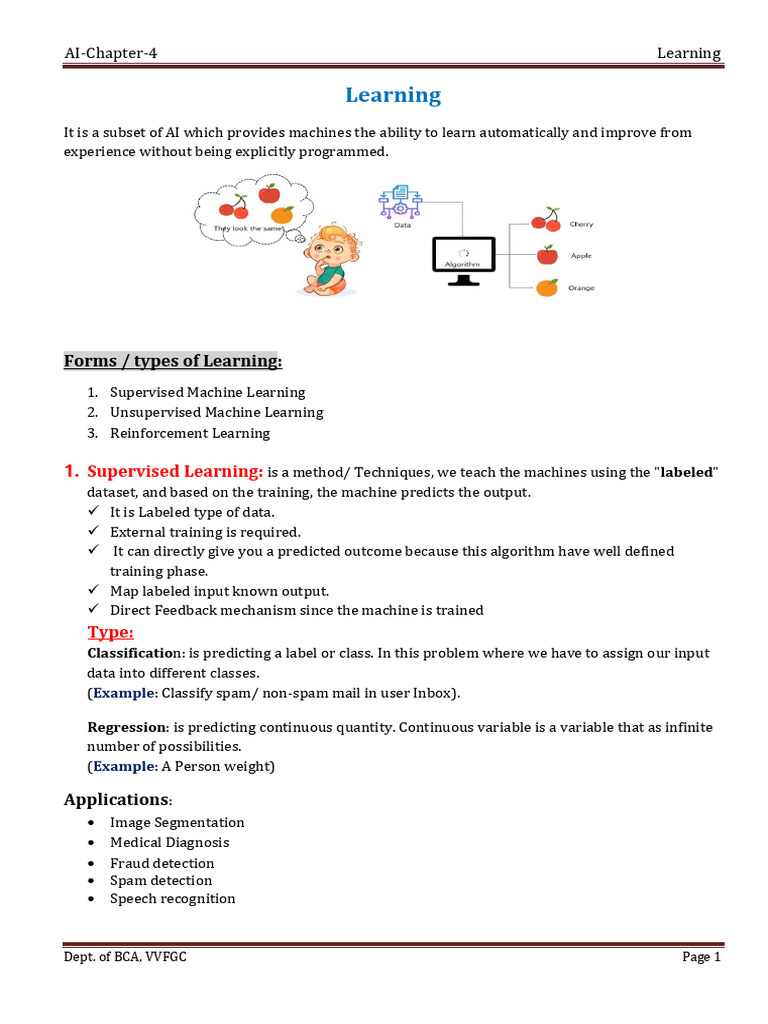 Learning Chapter 4 | PDF