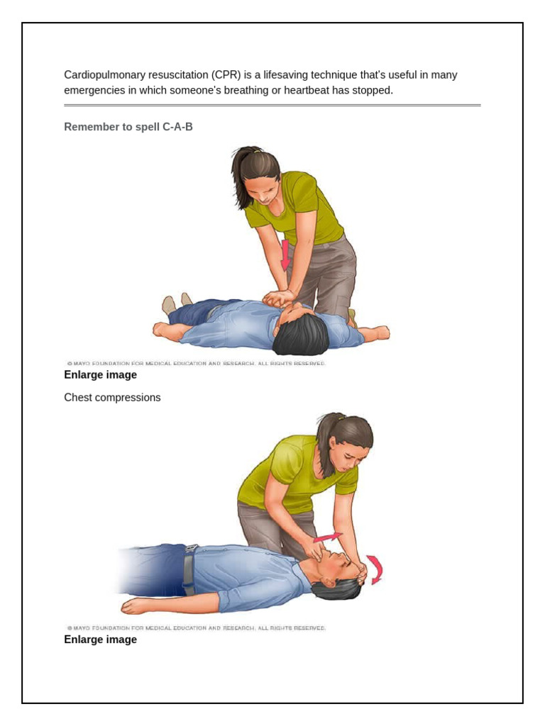 Cardiopulmonary Resuscitation Procedure | PDF