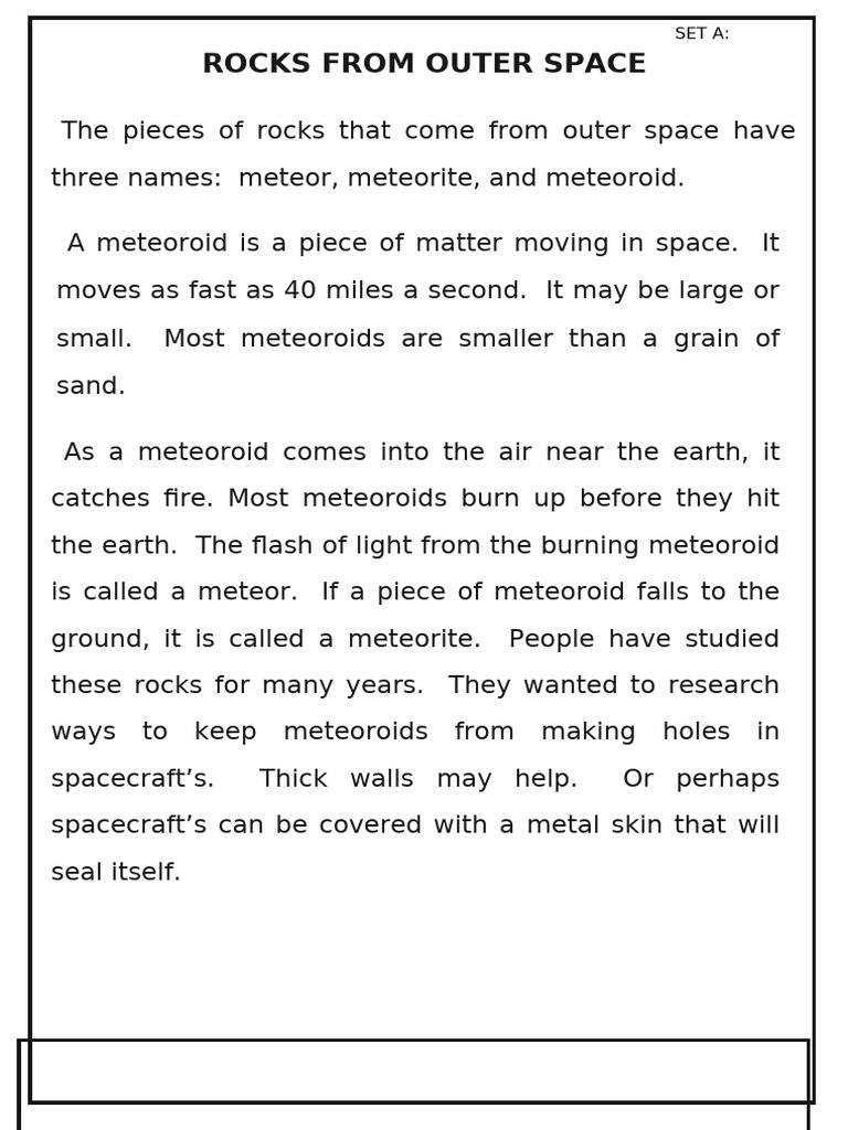 Rocks From Outer Space | PDF