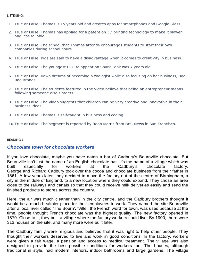 Extra Listening and Reading Practice B1 | PDF