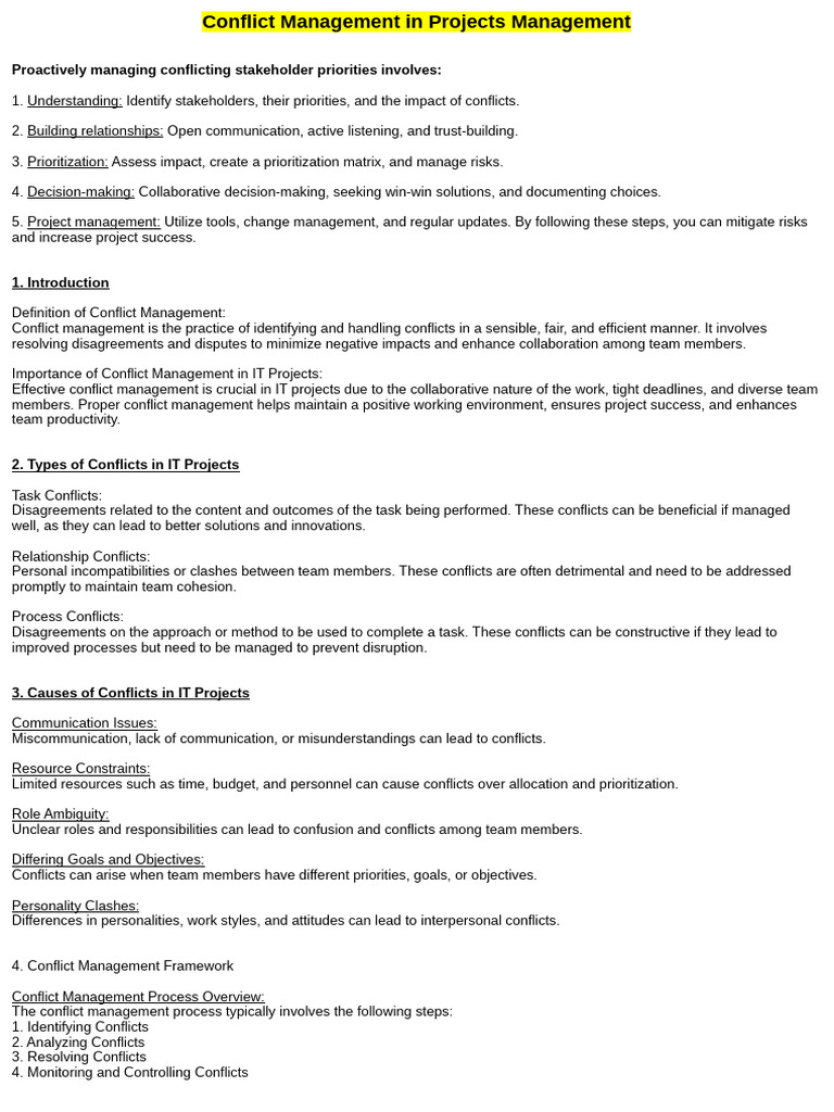 Conflict Management | PDF