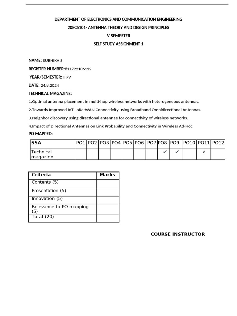SSA - 2 Antenna | PDF