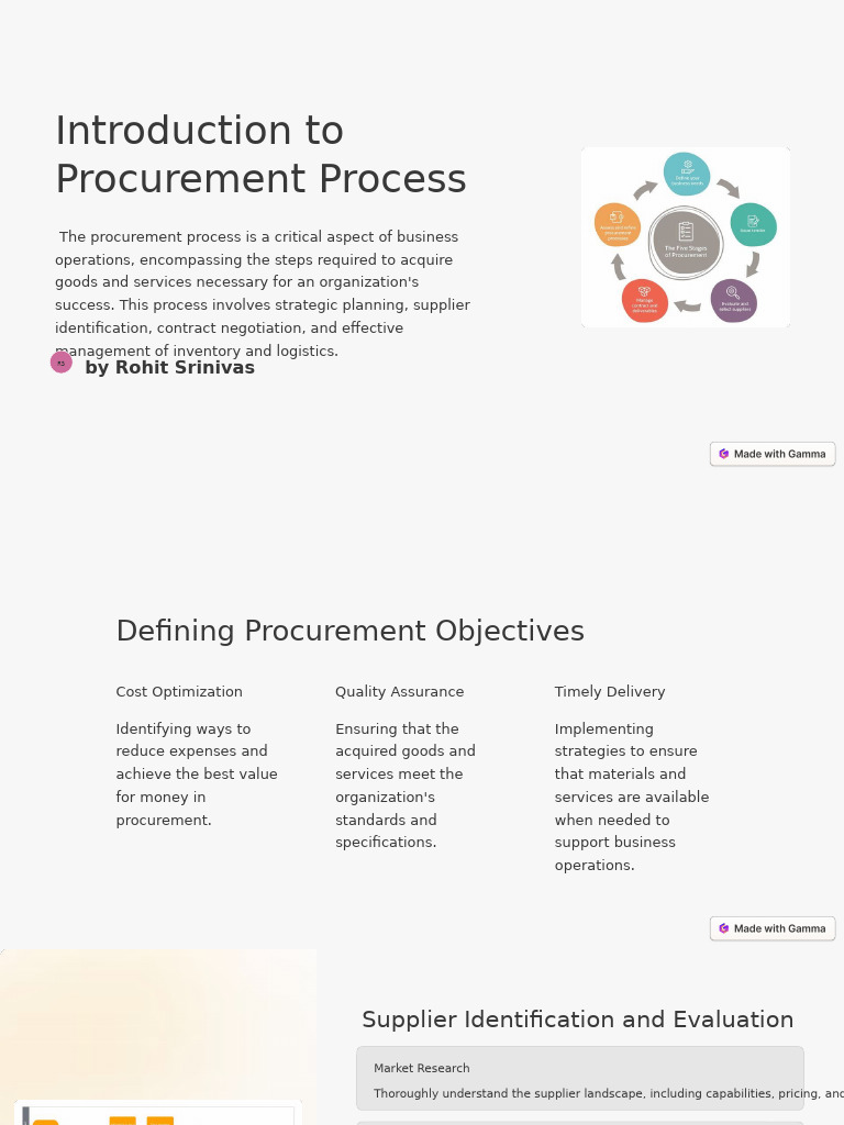 Introduction To Procurement Process | PDF