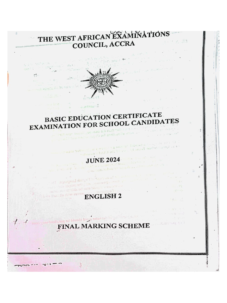 English marking scheme 2024 | PDF