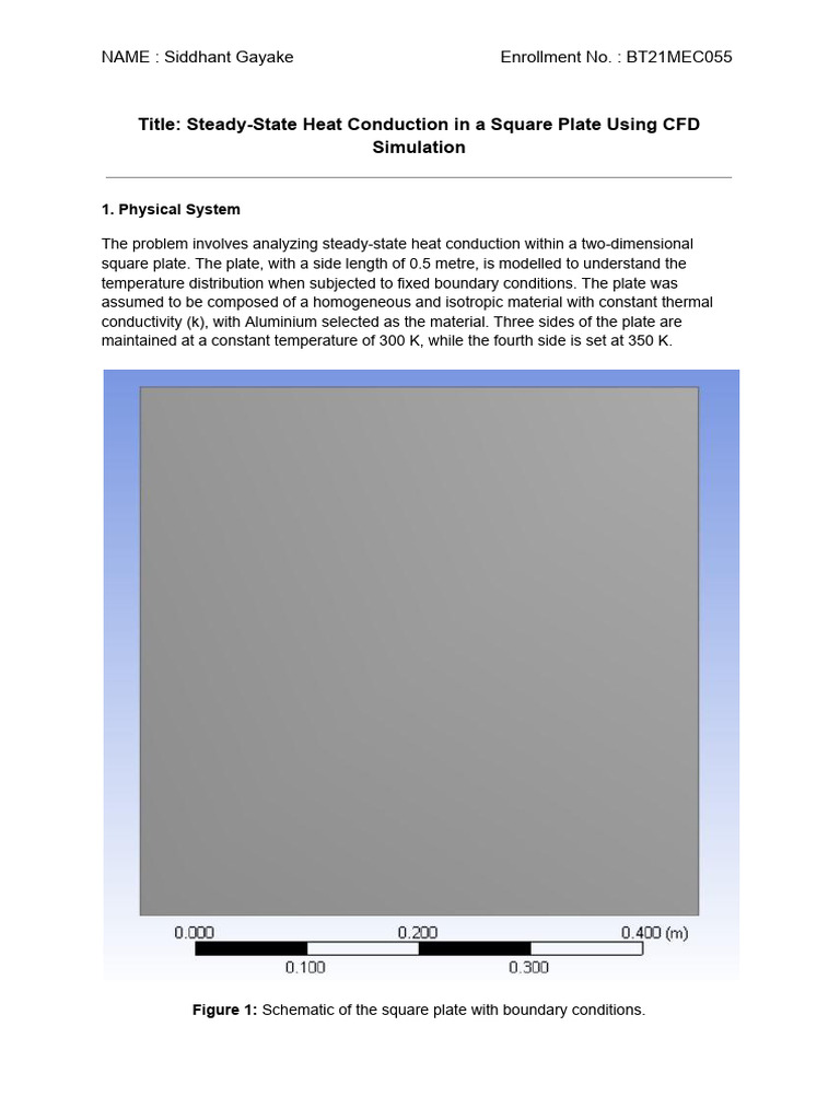 Title - Steady-State Heat Conduction in A Square Plate Using CFD ...