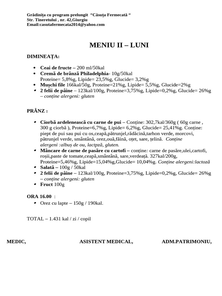 meniu zilnic 2 | PDF