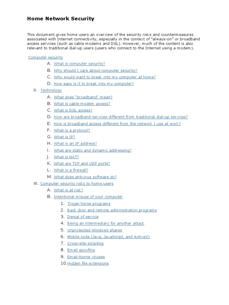 Home Network Security | PDF | Ip Address | Computer Network