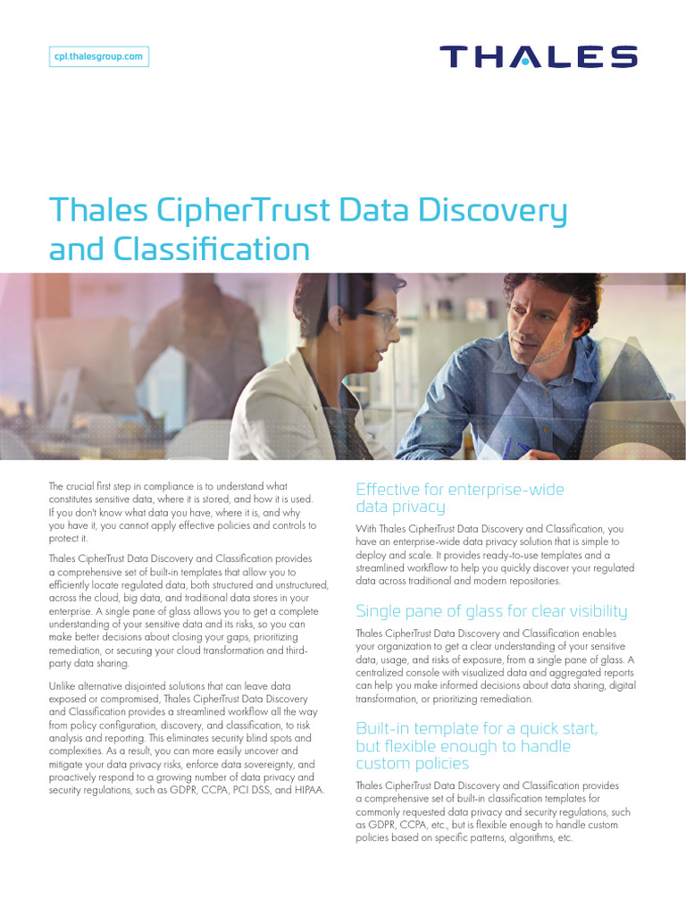 Thales CipherTrust Data Discovery Classification PB | PDF