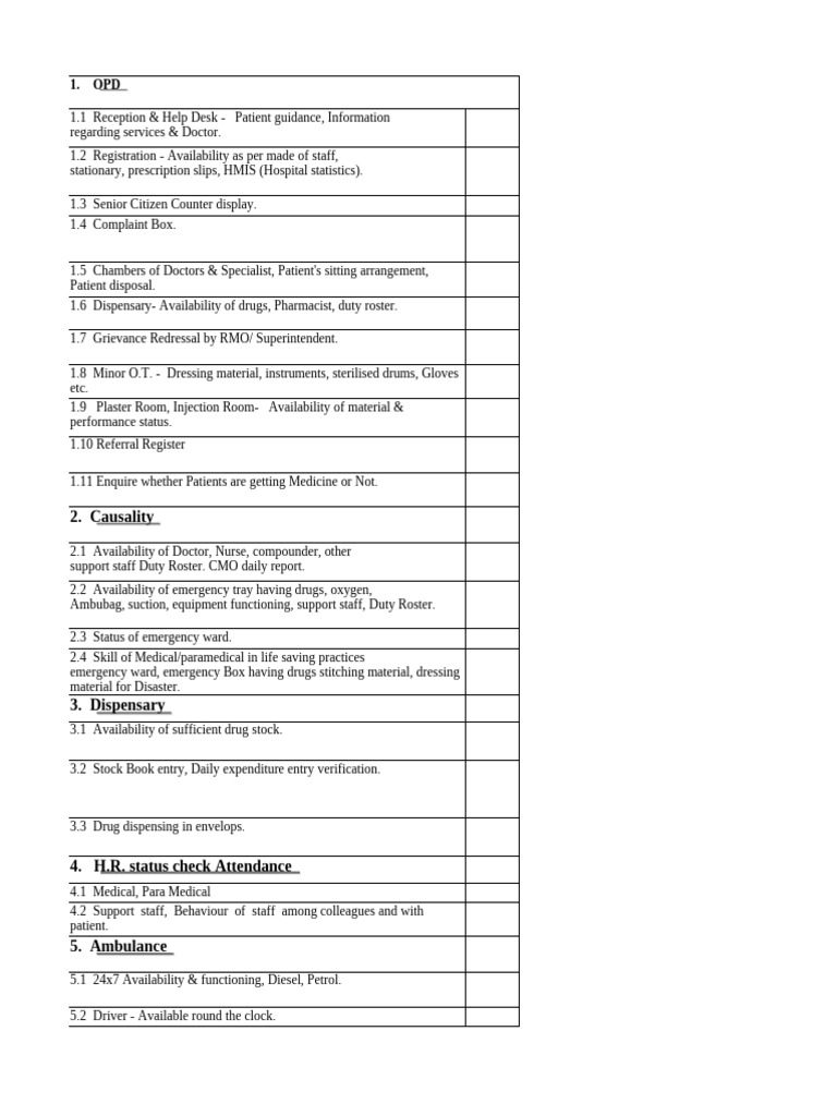 Hospital Daily Monitoring Checklist | PDF | Health Sciences | Medicine