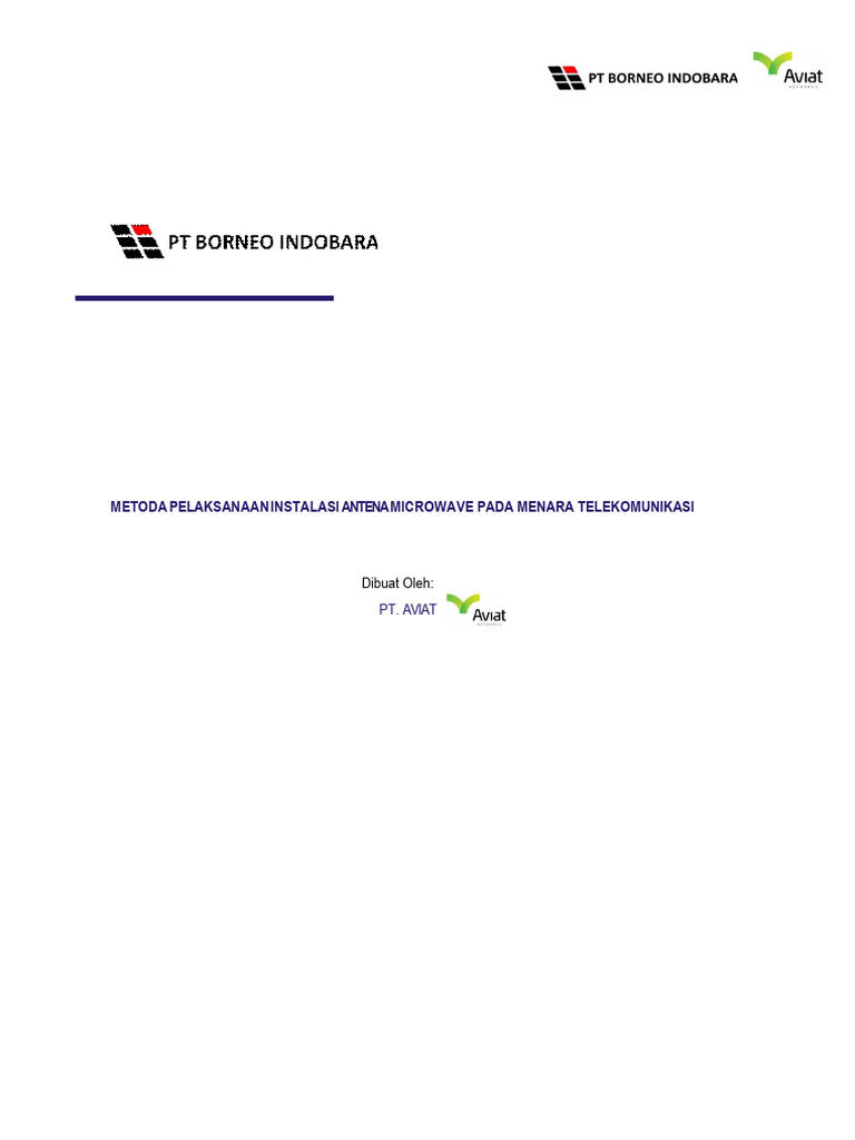 Metode Kerja Instalasi MW Aviat | PDF