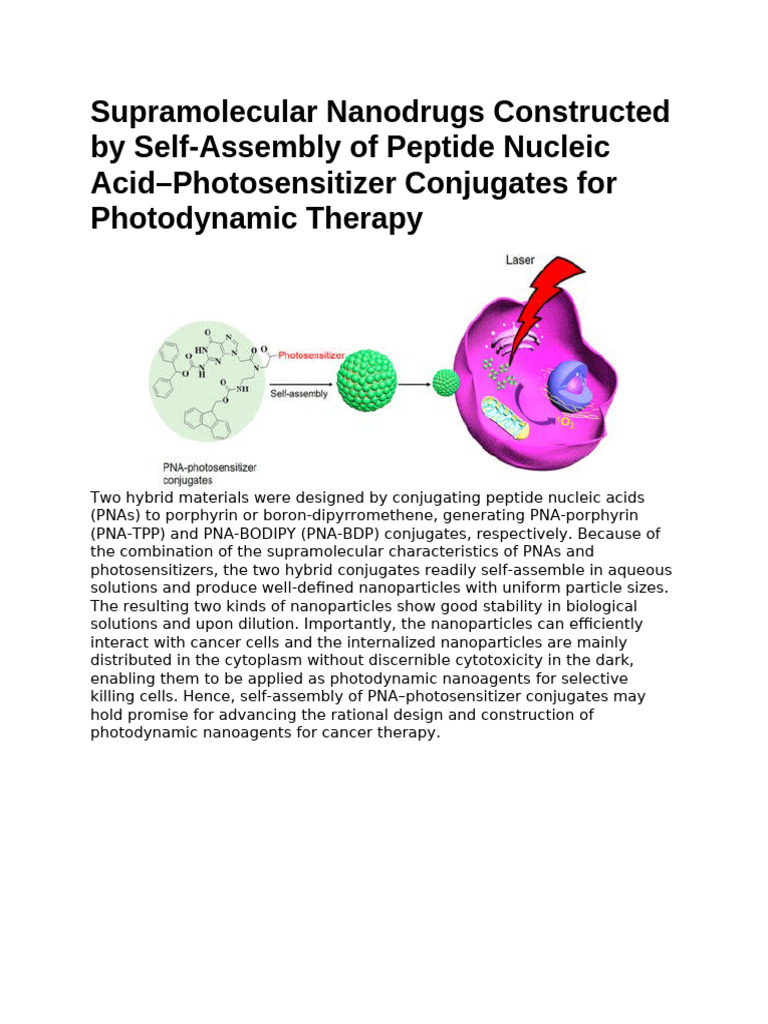Supramolecular Nanodrugs Constructed by Self | PDF