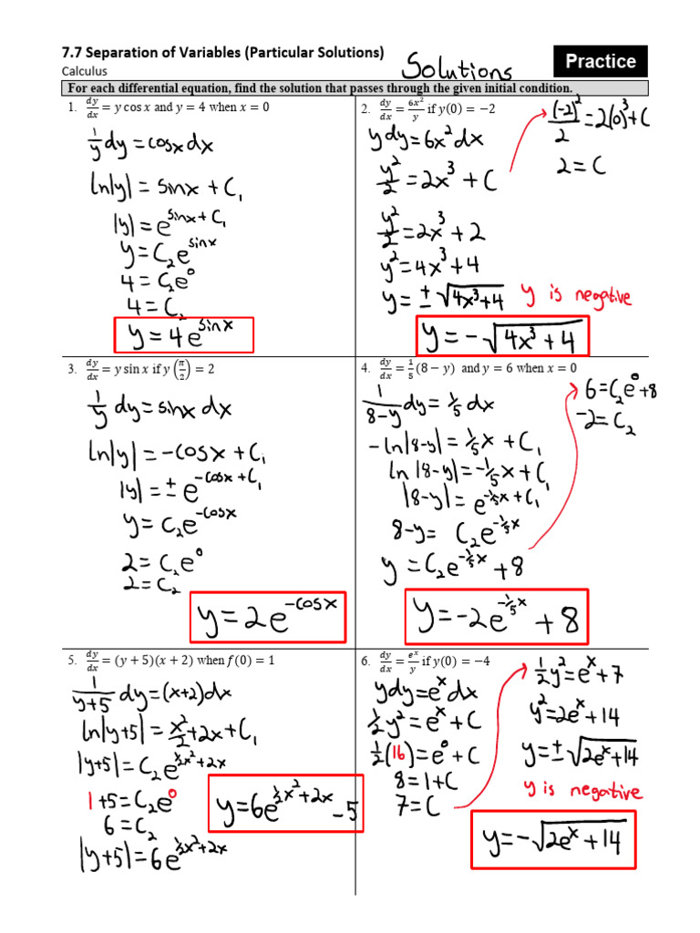 Separating Variables | PDF