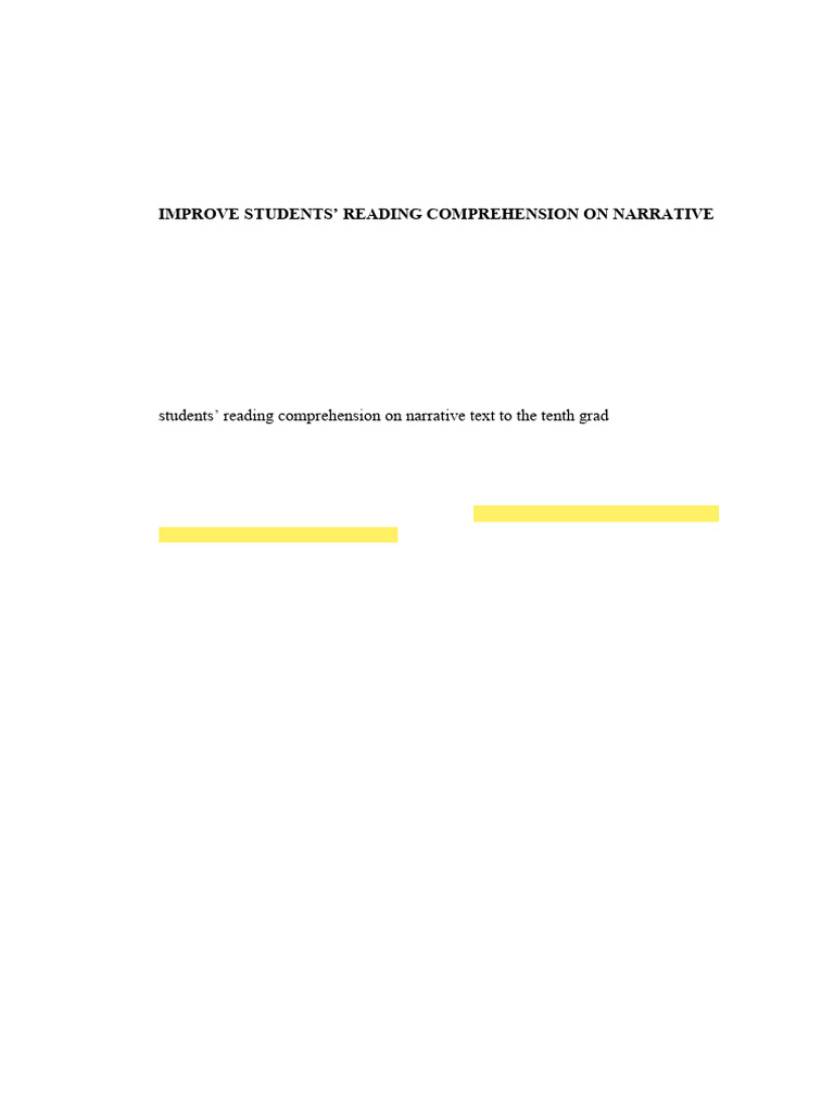 The Use of Extensive Reading To Improve Students Reading Comprehension On Narrative Text . | PDF