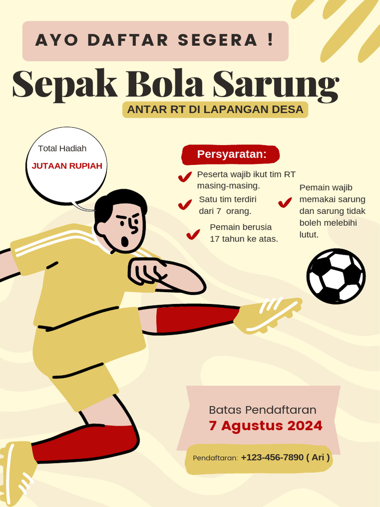 Kuning Pastel Ilustrasi Lomba Sepak Bola Pamflet - 20240924 - 113910 ...
