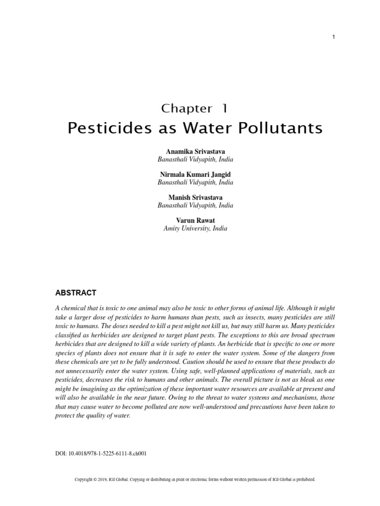Pesticides and Water Pollution Risks | PDF | Pesticide | Surface Runoff