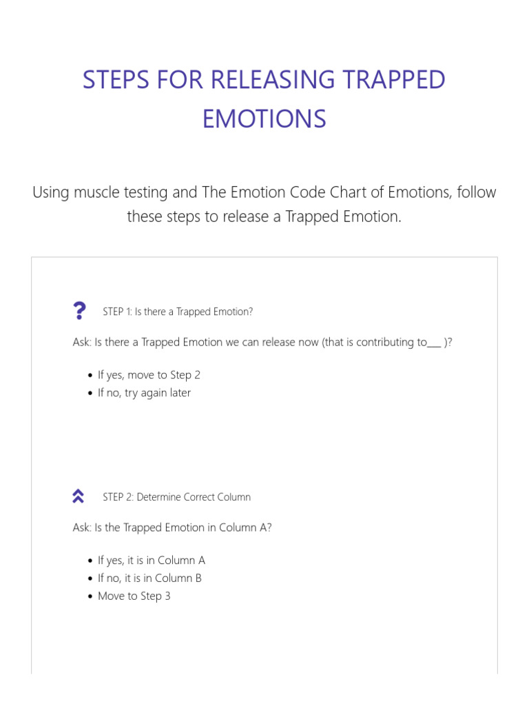 The-Emotion-Code-Chart Steps | PDF