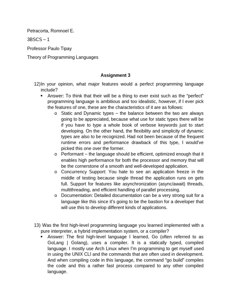 TPL - Assignment 3 | PDF