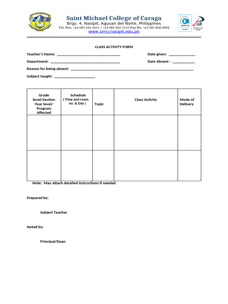 attach-Class-Activity-Form | PDF