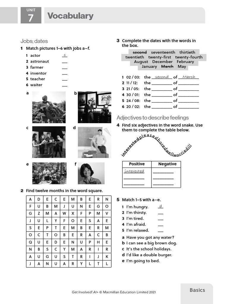GI A1PLUS U7 Vocabulary Basics | PDF