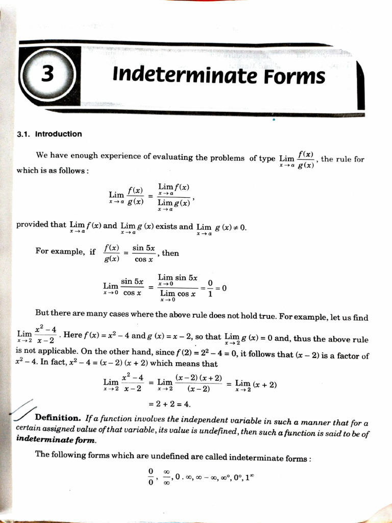 Indeterminate Form | PDF