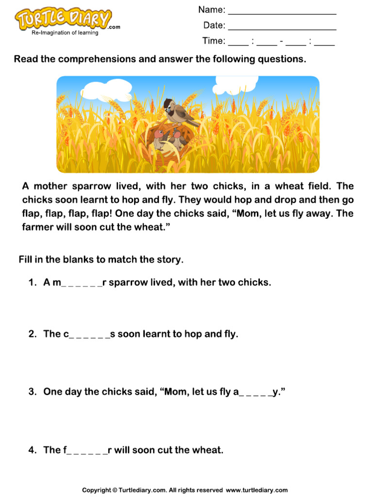 Reading Comprehension Sparrow | PDF