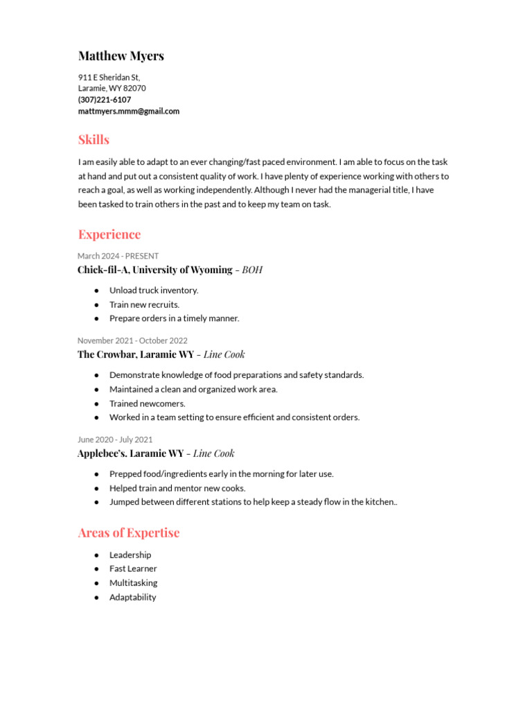 Matt's Resume | PDF