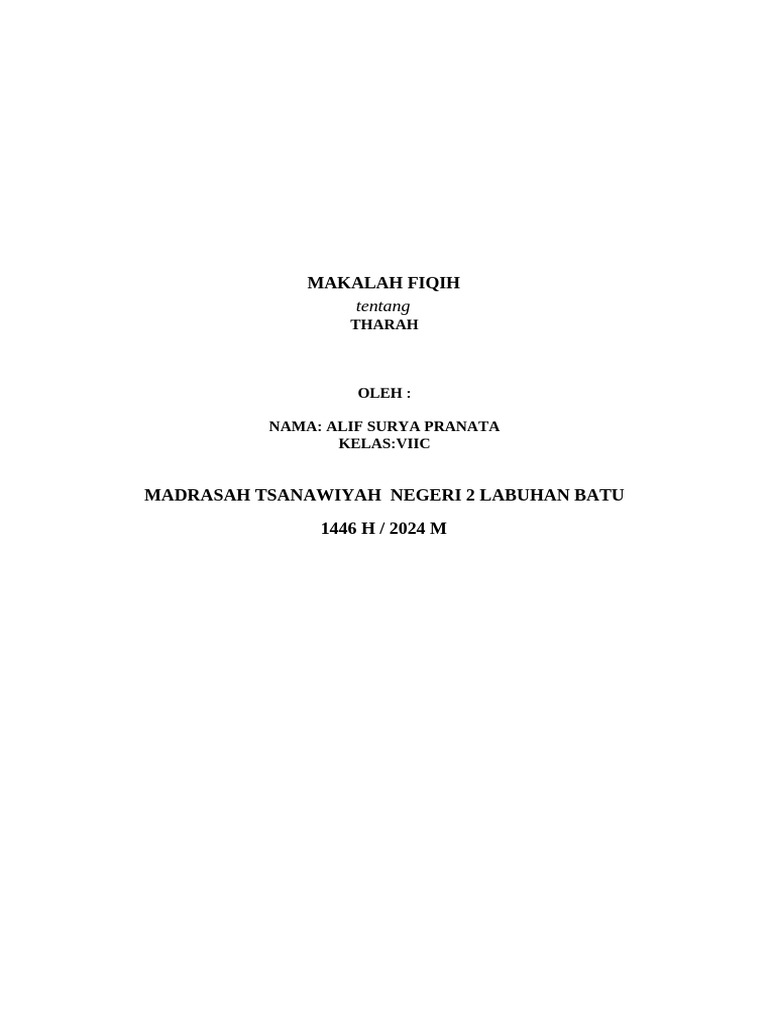 Makalah Fiqh Alif 2 | PDF