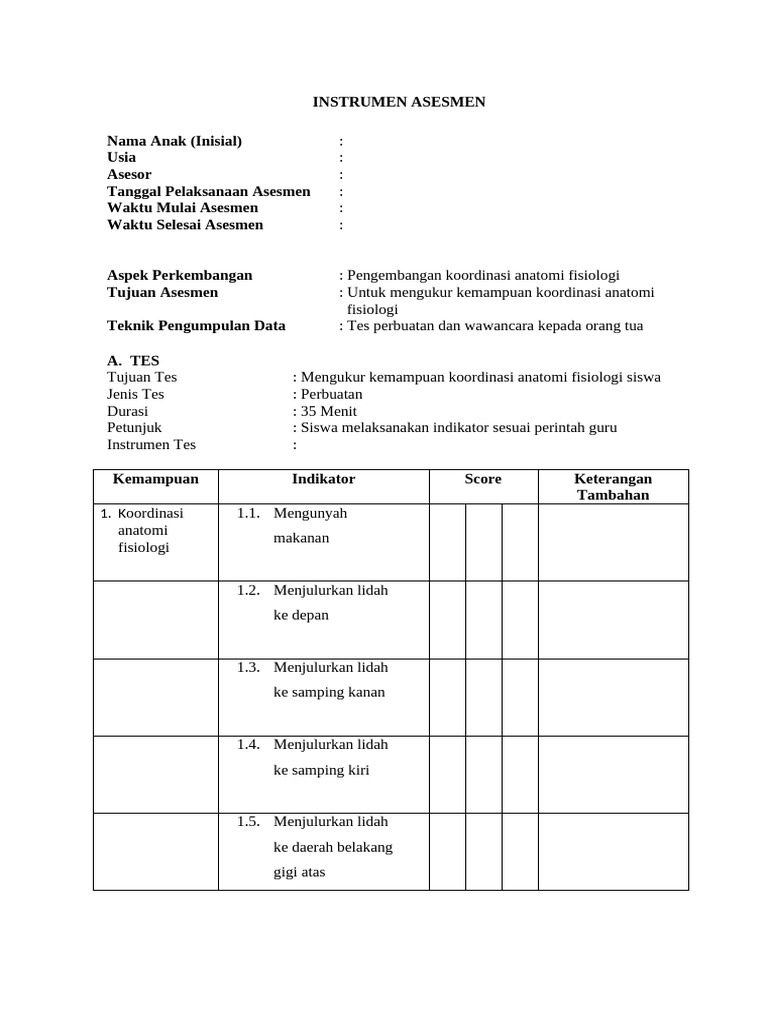 Instrumen Asesmen | PDF