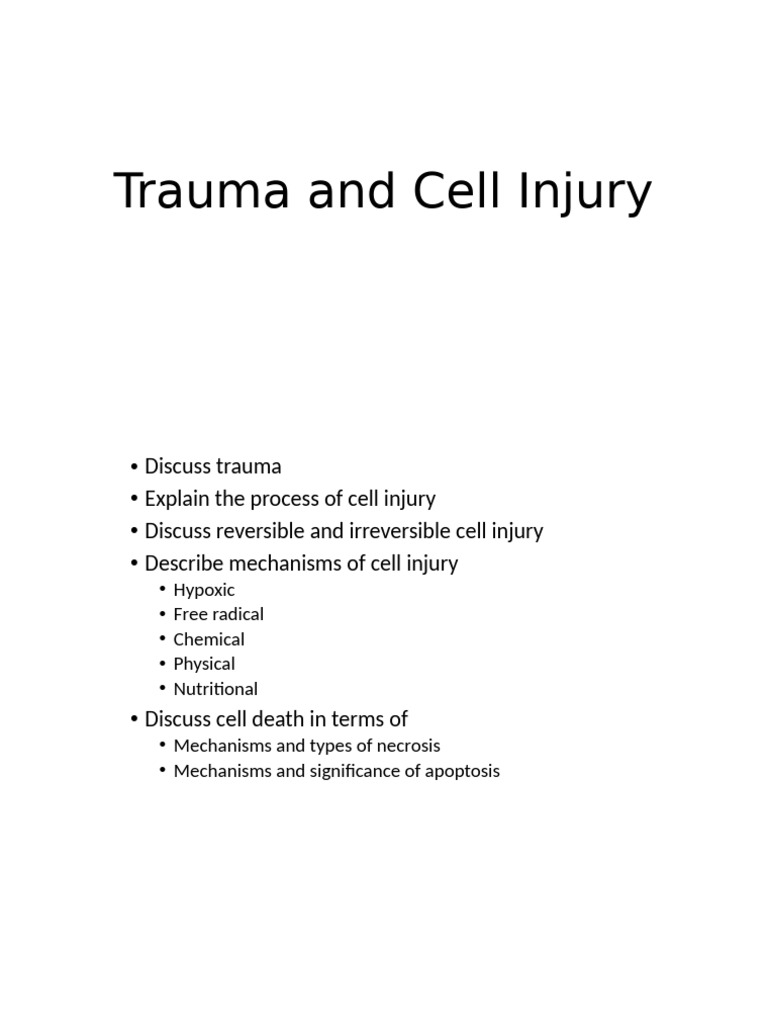 Trauma and Cell Injury Modified Remisha | PDF
