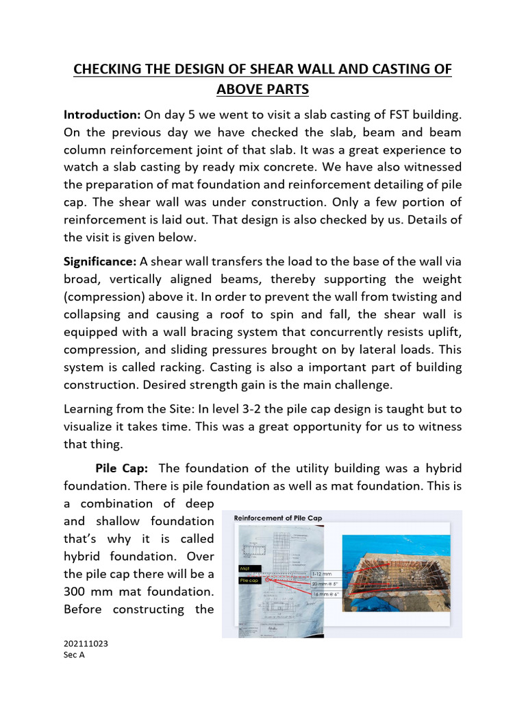 Sec A - Day 5 - Retaining Wall, Casting | PDF