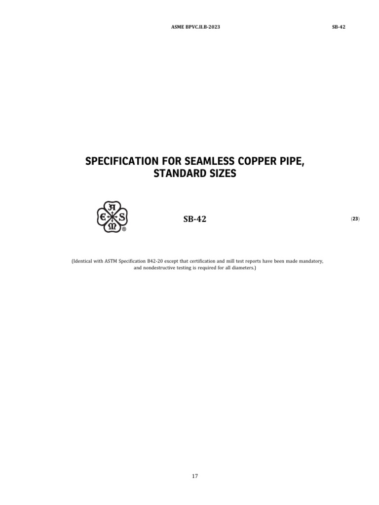 Asme B42 - 2023 | PDF