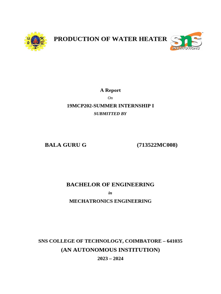 Internship Report Format | PDF