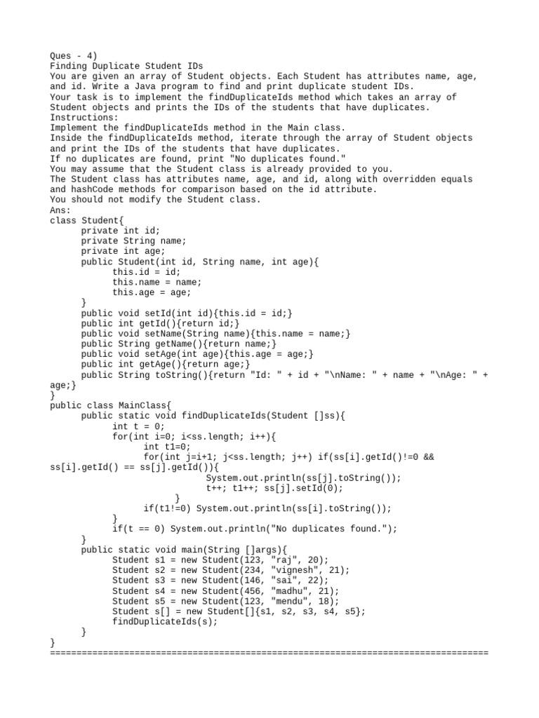 Day 2 Object Array Task | PDF Day 2 Object Array Task | PDF