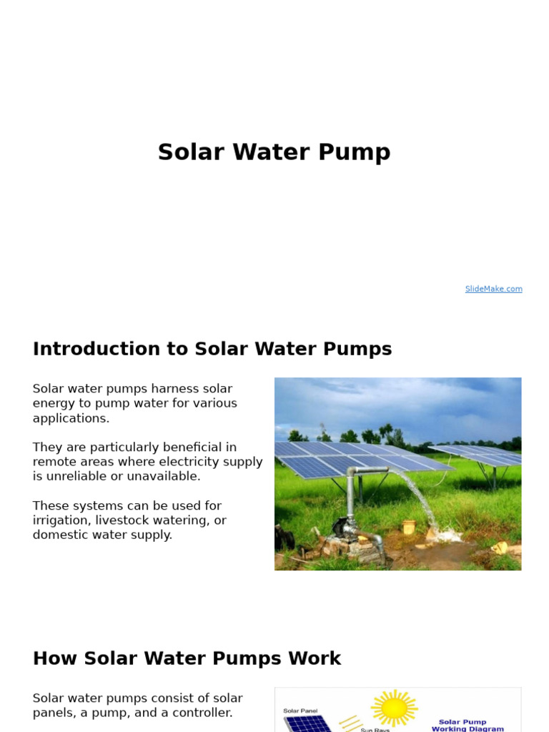 Solar Water Pump | PDF