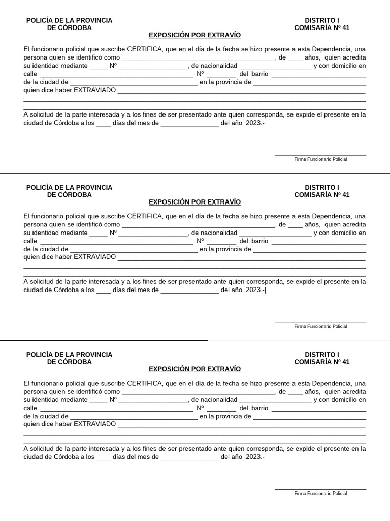 Extravío 2023. | PDF