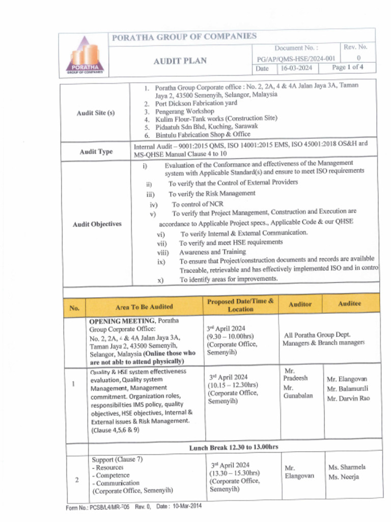 Audit Plan | PDF