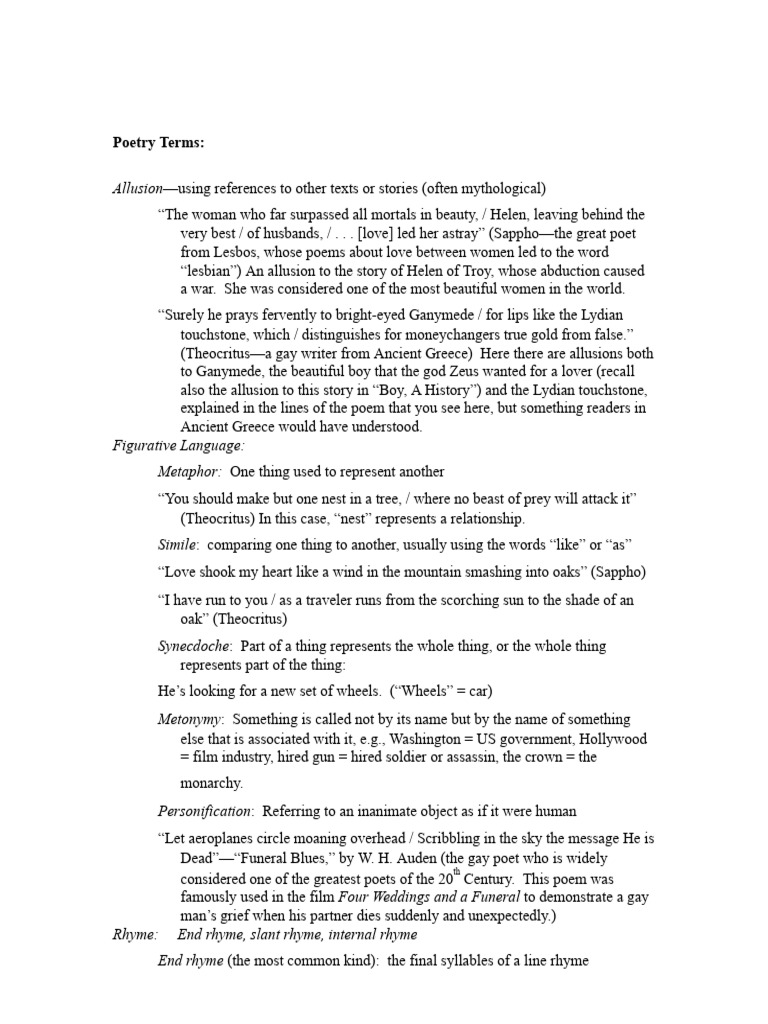 Poetry Terms | PDF