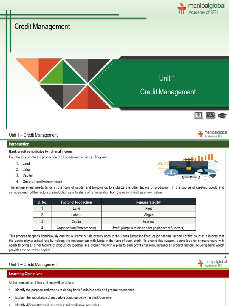 Credit Mgt - Reading Material Deck | PDF