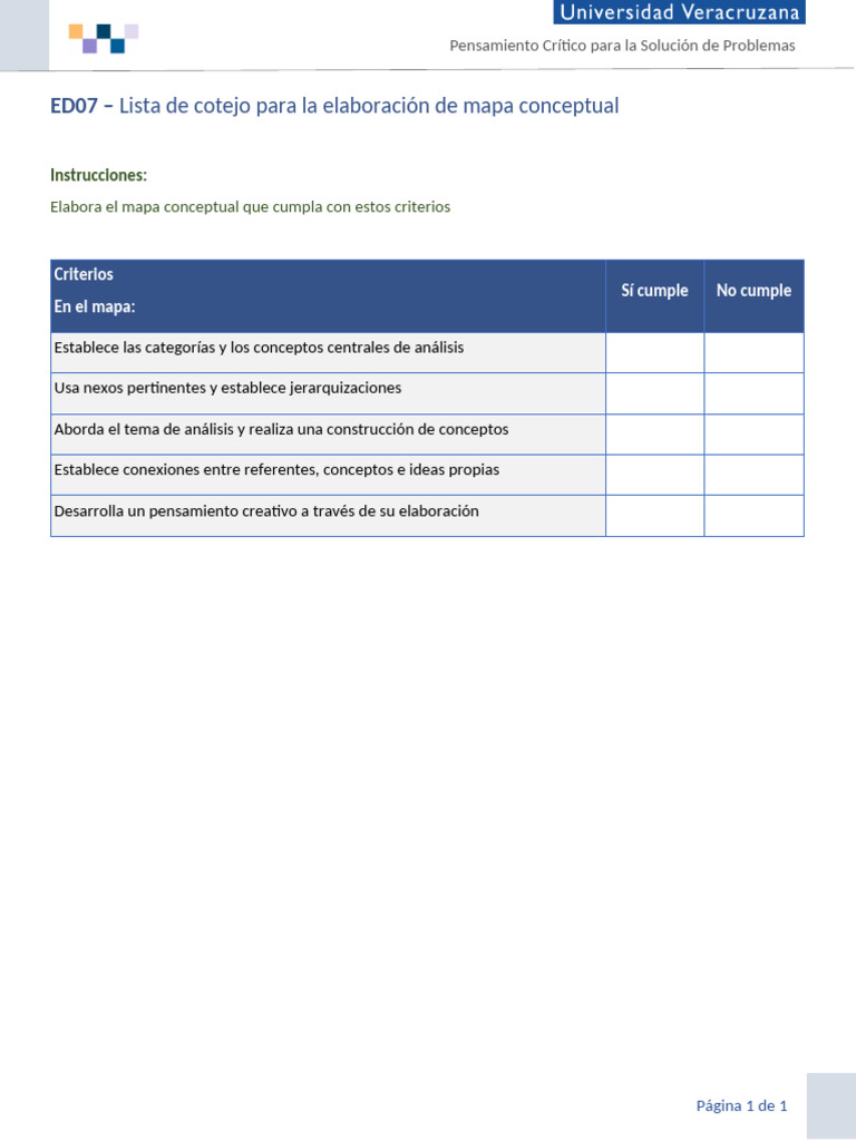 Act05 ED07 Lista Cotejo Mapa | PDF
