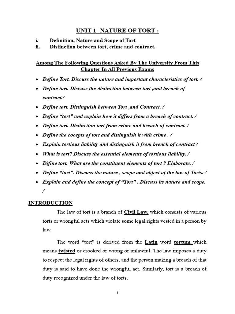Nature and Scope of Tort Law | PDF | Tort | Politics
