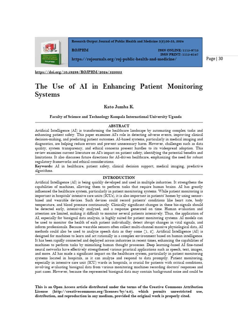AI Enhances Patient Monitoring Systems | PDF | Artificial Intelligence ...