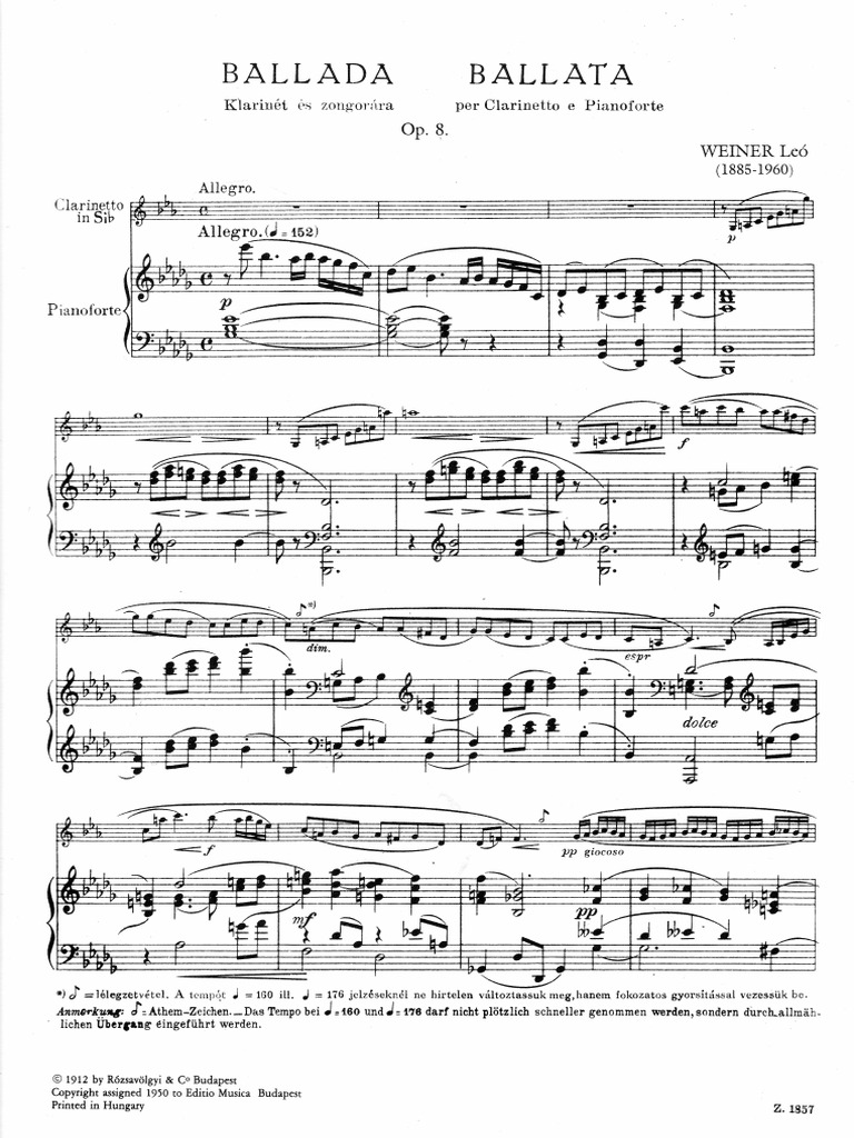 Weiner Ballada Op.8 | PDF