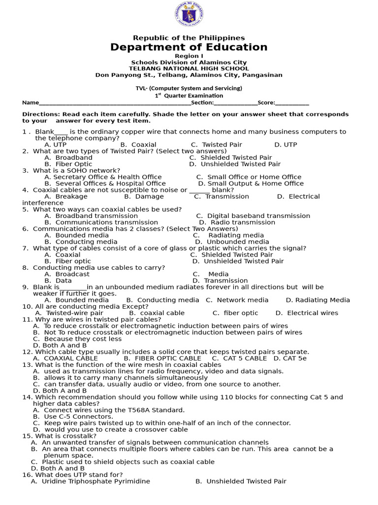 Grade 12 Css Exam 1st | PDF