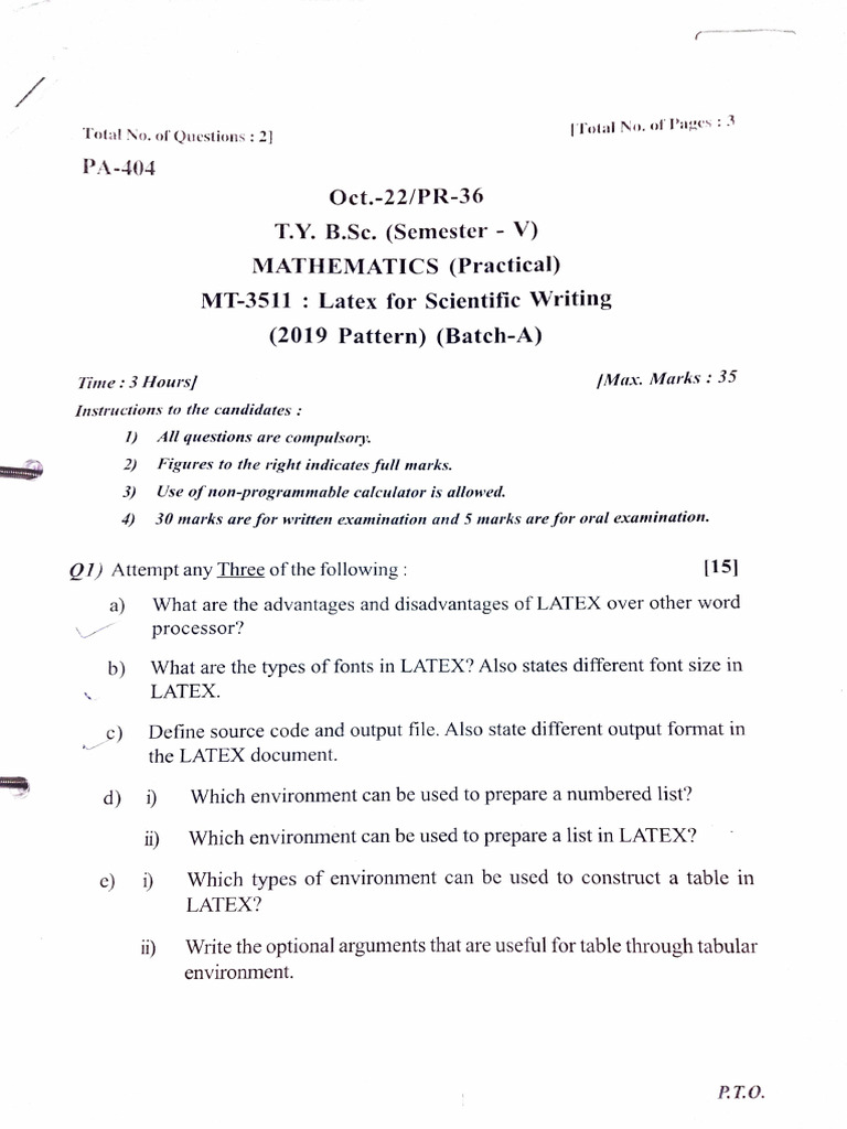 LaTeX Practical | PDF