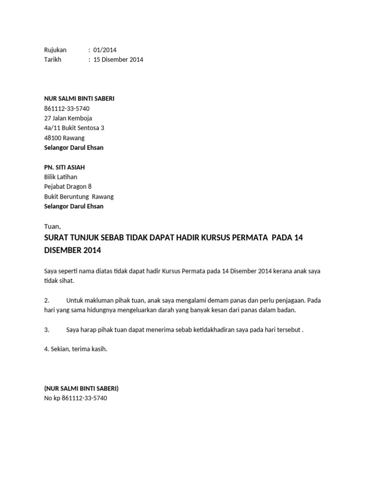 Surat Tunjuk Sebab | PDF