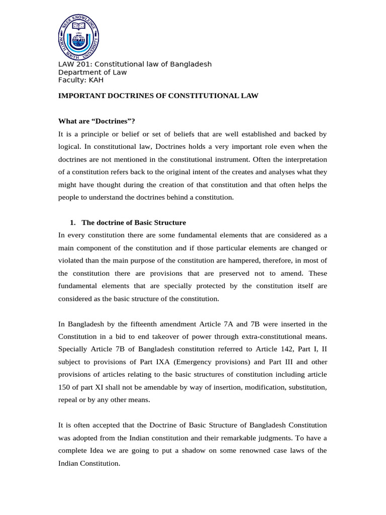 Lecture Notes - 3 - Constitutional Law | PDF