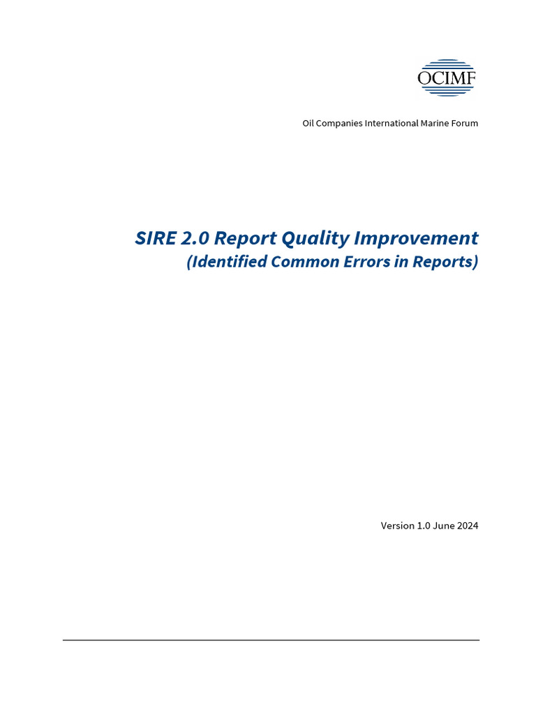 SIRE 2.0 Report Quality Feedback | PDF